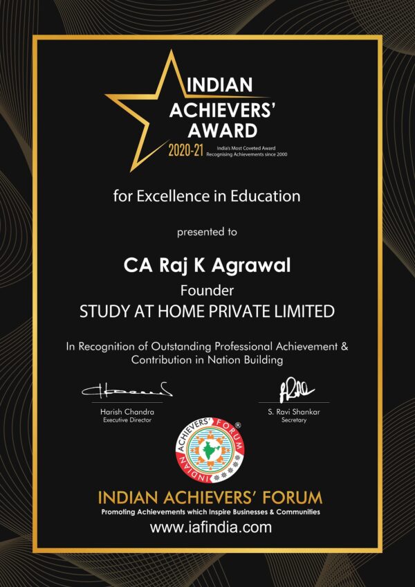 CA Raj K Agrawal, Founder - Study At Home Private Limited